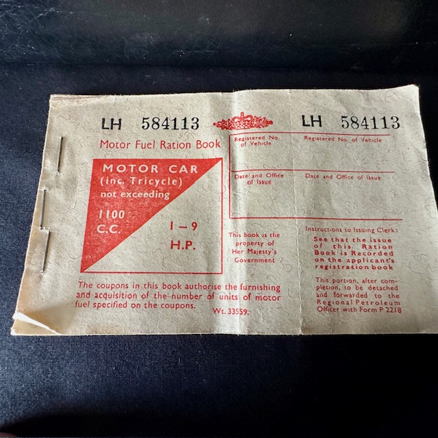 Armoury Antiques and Militaria: Ref: 5934 - WW2 Motor Fuel Ration Book.