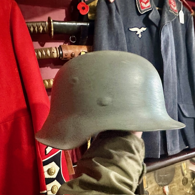 Armoury Antiques and Militaria: Ref: XXX - WW2 German M42 Helmet and Liner.