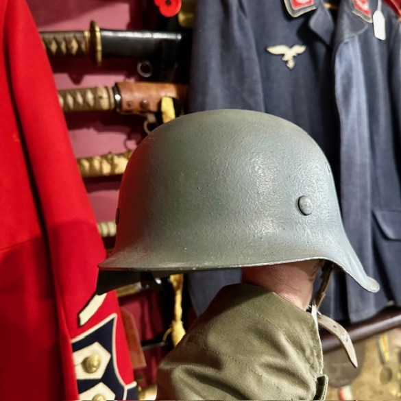 Armoury Antiques and Militaria: Ref: XXX - WW2 German M42 Helmet and Liner.